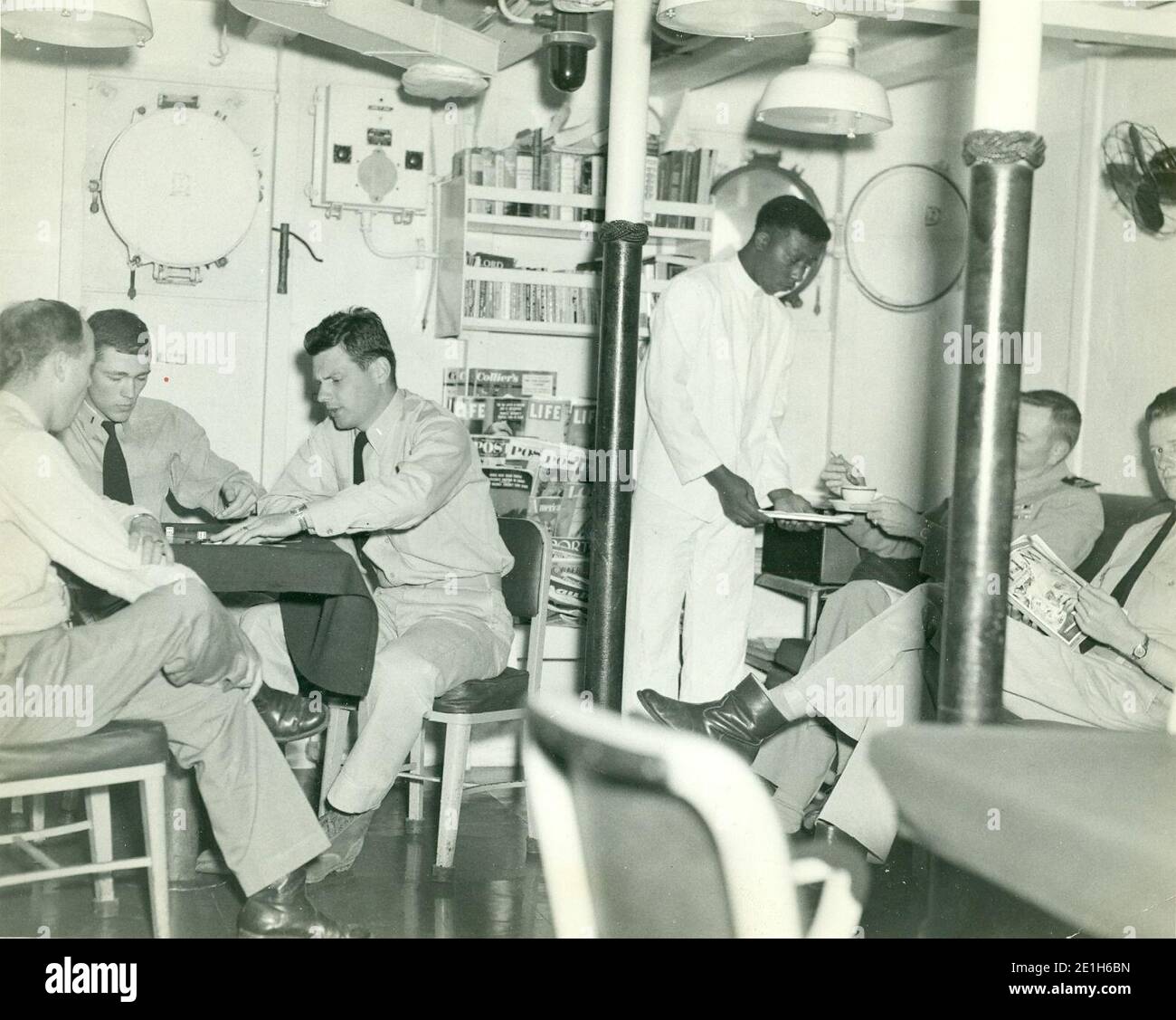 LST-855 officer's wardroom Stock Photo - Alamy