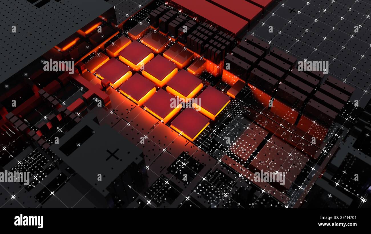 Abstract Central Computer Processors Concept. 3D illustration Stock Photo - Alamy