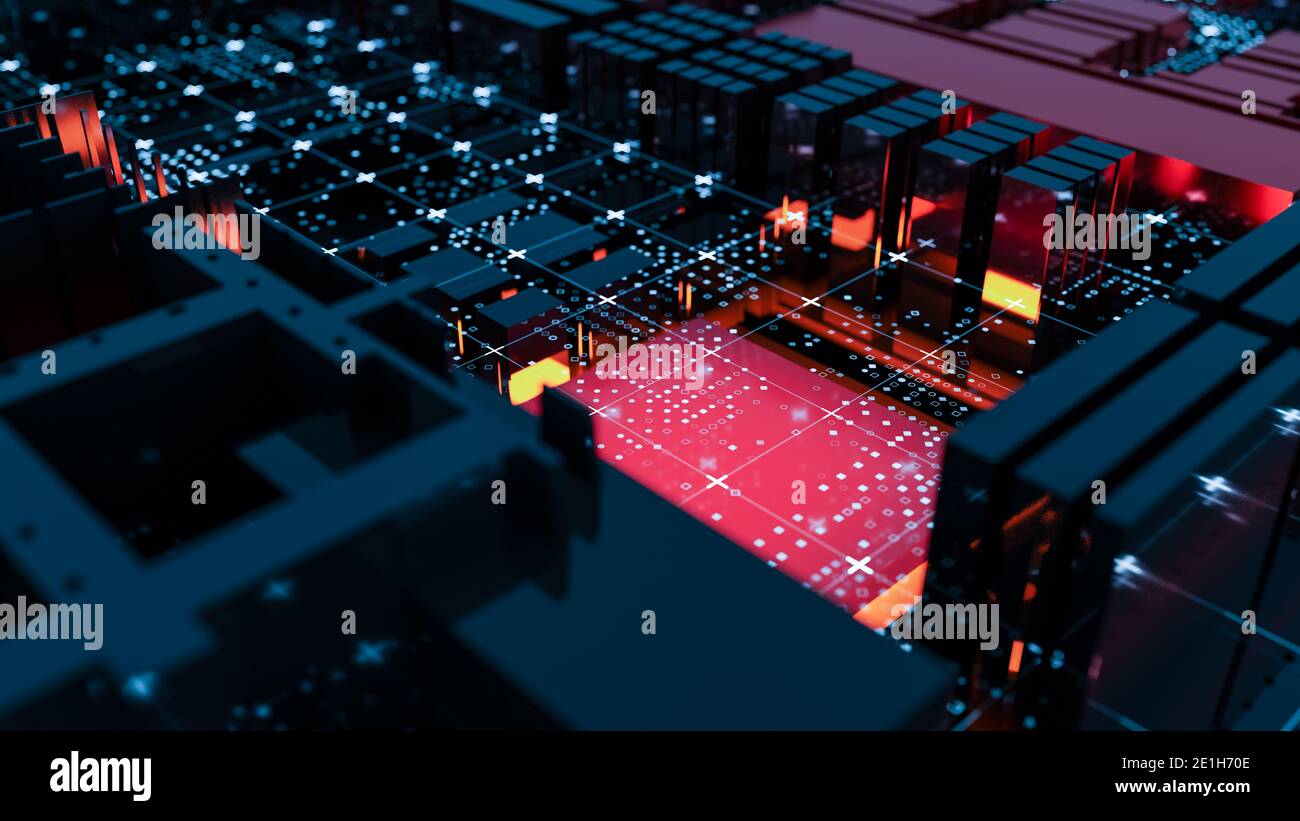 Abstract Central Computer Processors Concept. 3D illustration Stock ...