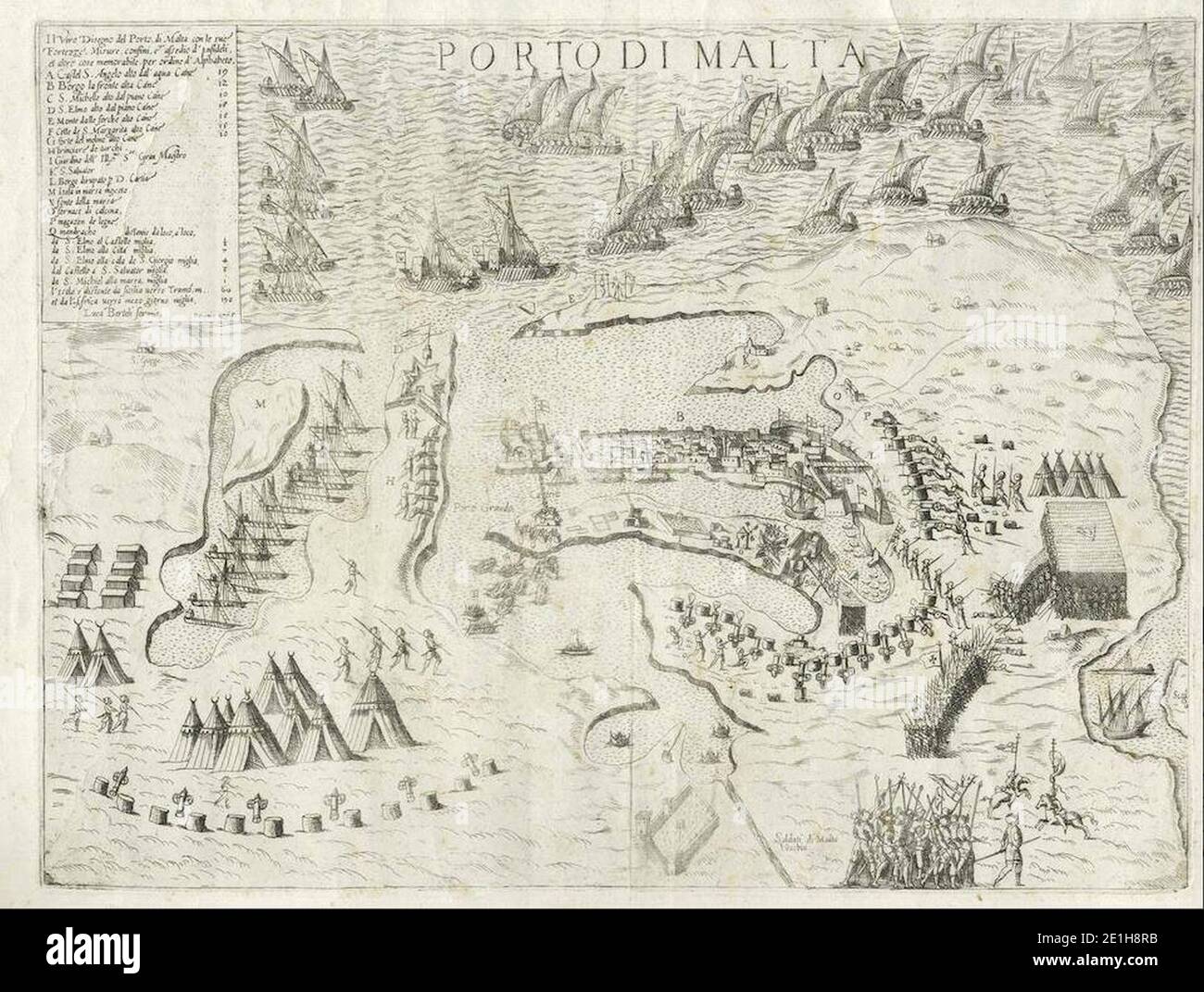 Luca Bertelli, Porto di Malta, Venezia 1565 Stock Photo - Alamy