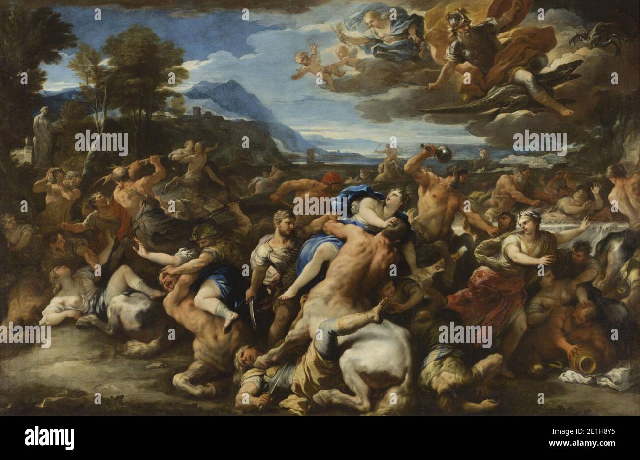 Luca Giordano - Battle of Lapiths and Centaurs - Hermitage Stock Photo ...