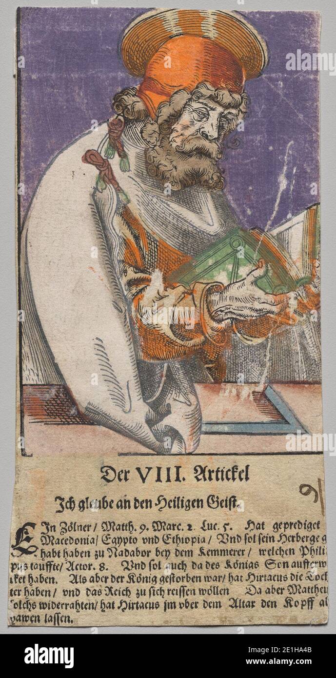 Lucas Cranach the Elder, After (German, 1472-1553) - Matthew from ...