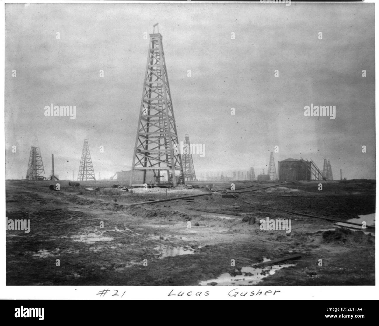 Lucas gusher (Spindletop, Beaumont, Port Arthur, and vicinity, Texas ...