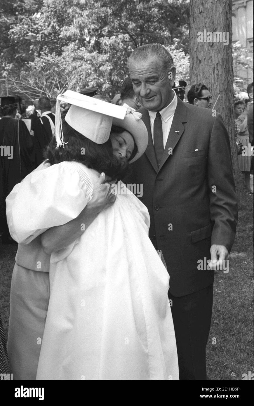 Luci Johnson's graduation with LBJ and Lady Bird Stock Photo - Alamy