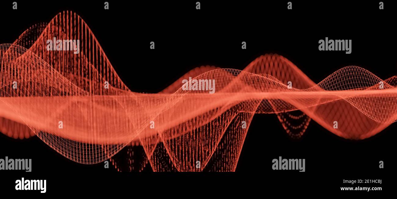 Wireframe Structure Modern Abstract Virtual Grid Background Audio Soundwaves Science Or Data