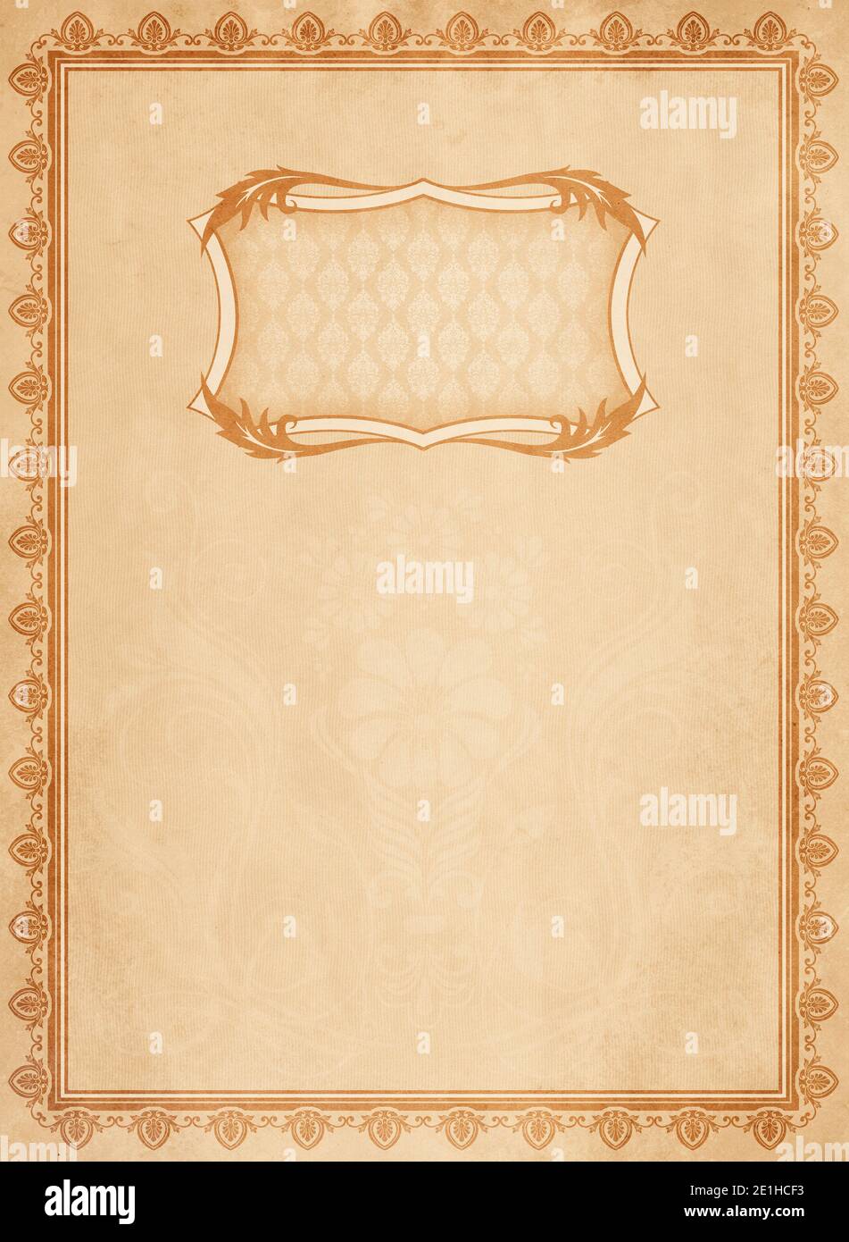 Bad condition paper background with vintage frame and border Stock ...