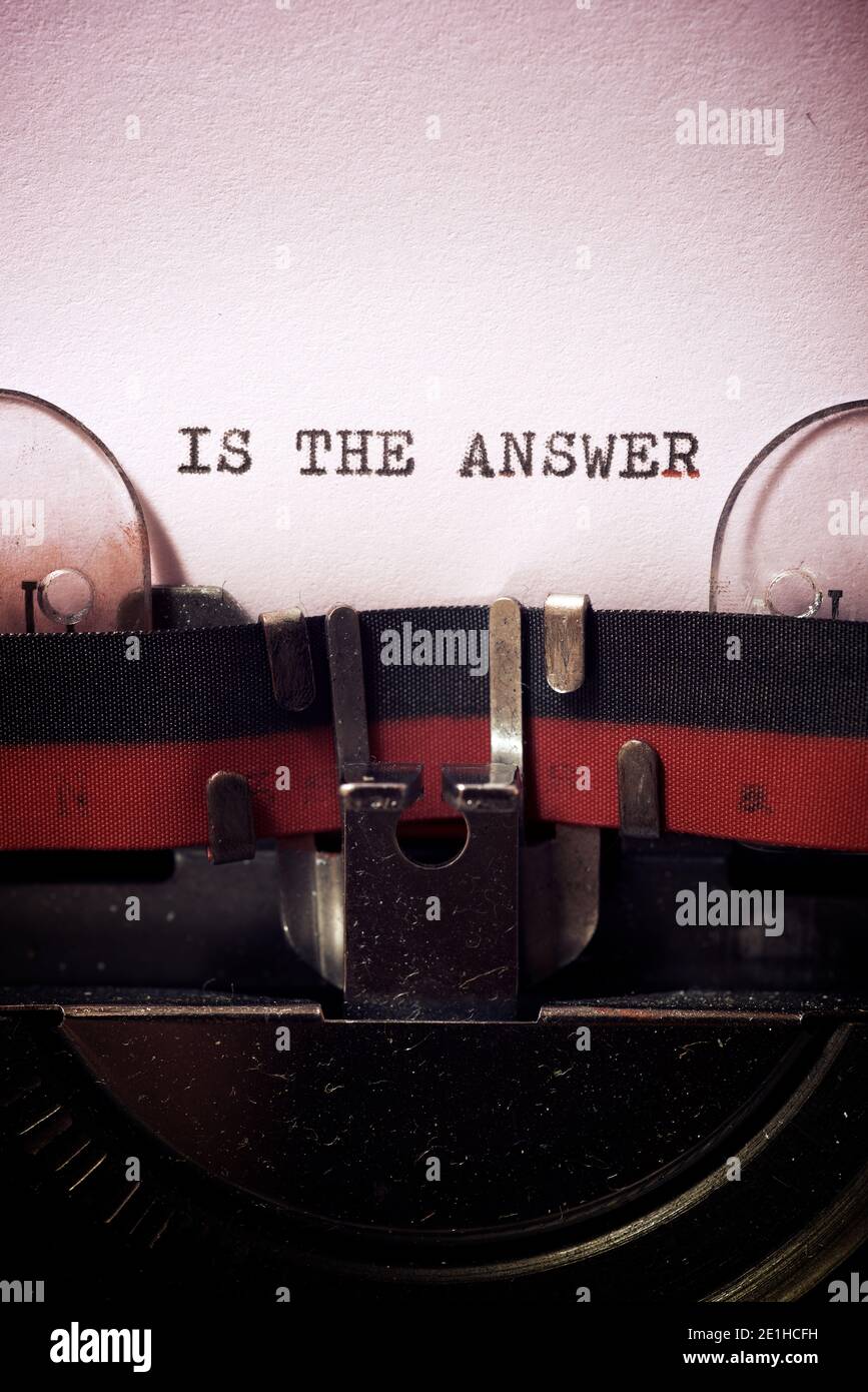 Is the answer phrase written with a typewriter Stock Photo - Alamy
