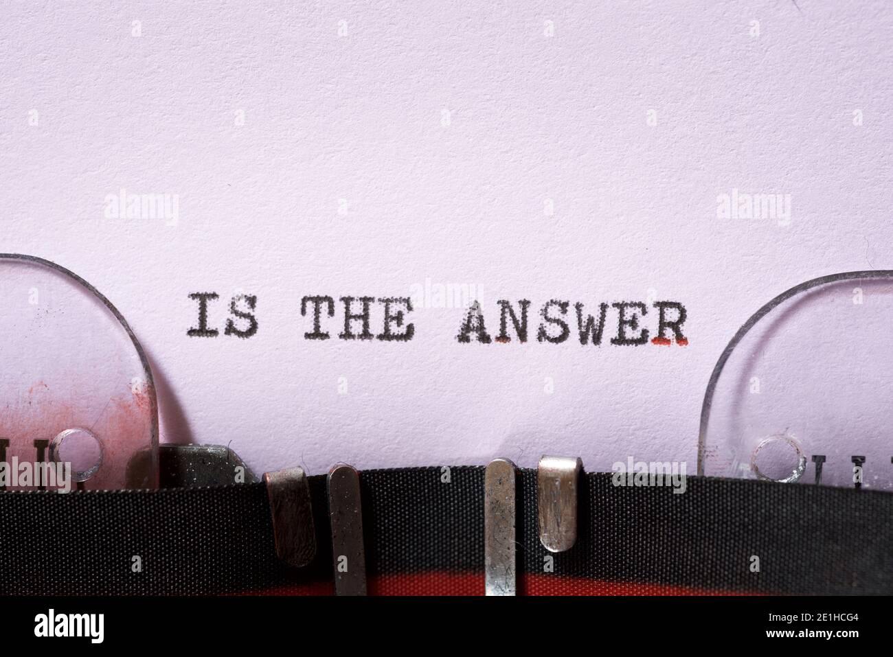 Is the answer phrase written with a typewriter Stock Photo - Alamy