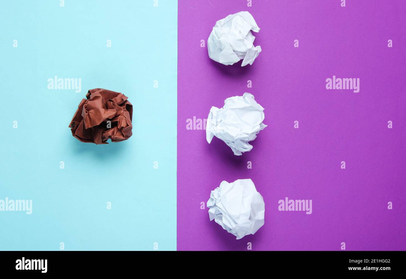 The concept of uniqueness, racial discrimination. White and brown ...