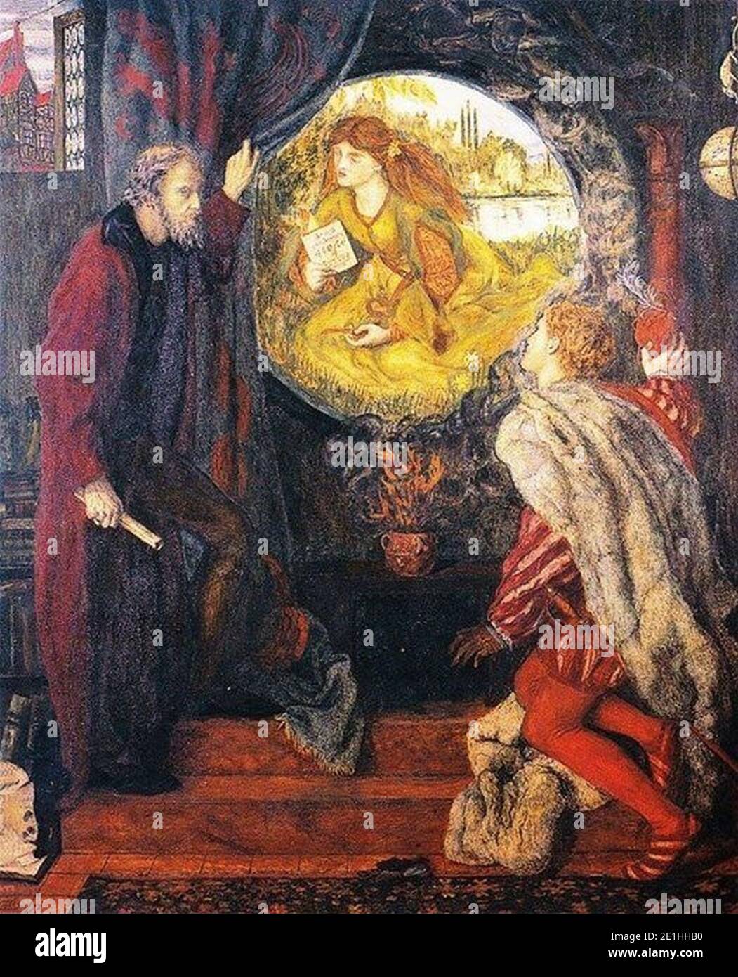 Lucy Madox Browne, Magic Mirror Stock Photo - Alamy