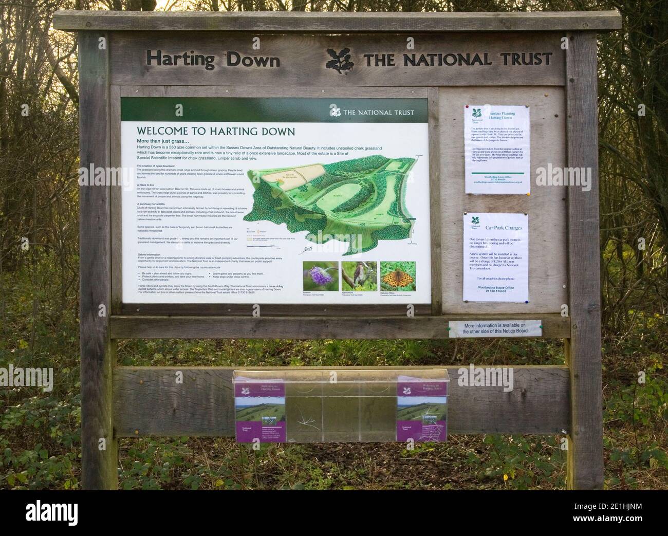 harting down sign on the south downs in west sussex Stock Photo - Alamy
