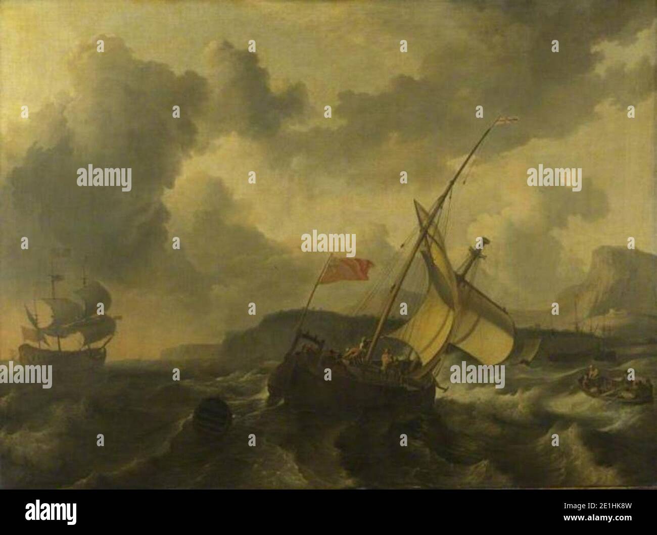 Ludolf Bakhuizen - Engelse schepen voor de kust Stock Photo - Alamy