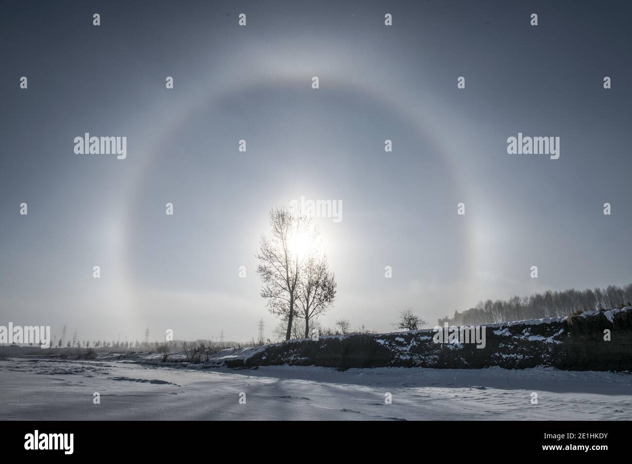China. 7th Jan, 2021. Neimenggu, CHINA-A ''magic sun'' is seen in the ...