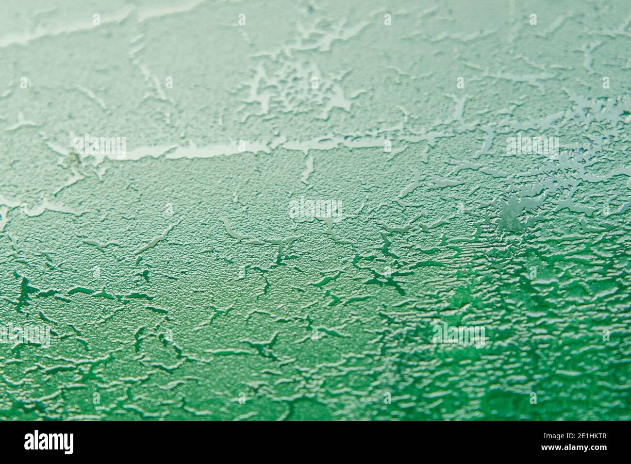 Abstract image. Green texture of ice on the windshield of the car Stock ...