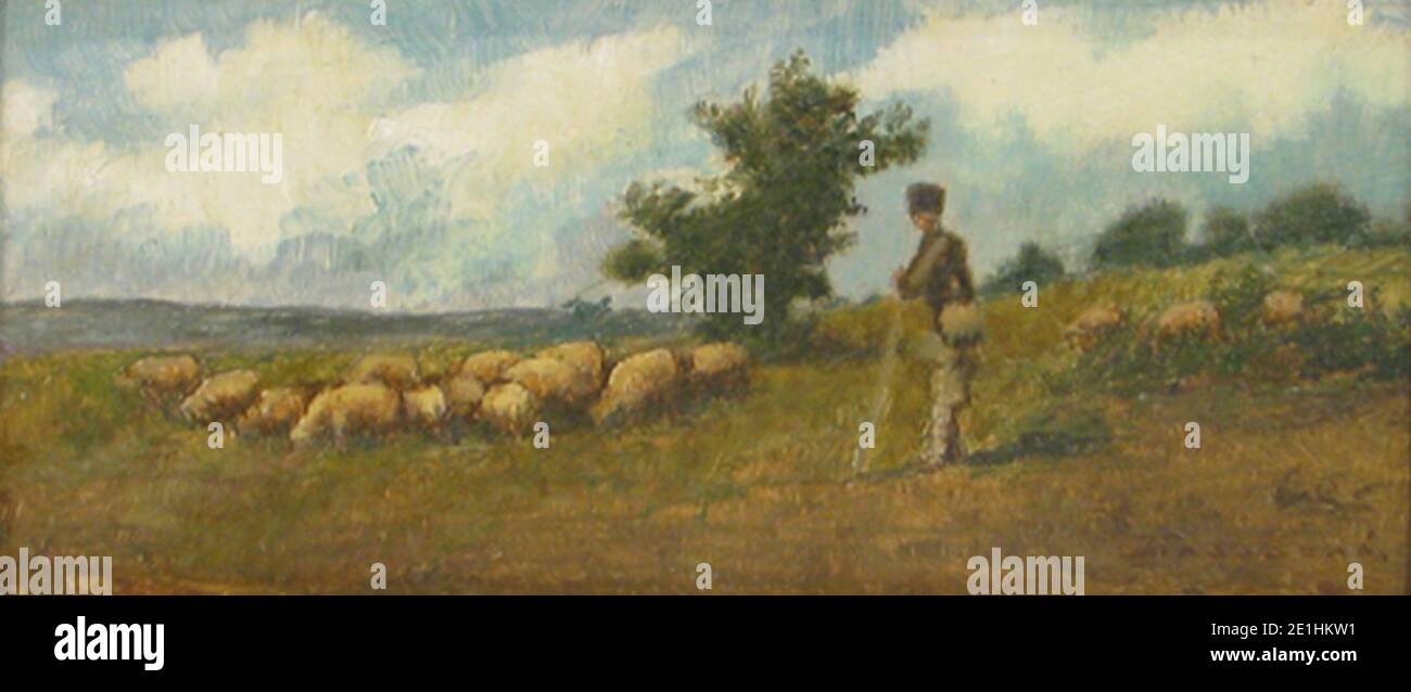 Ludovic Bassarab - Cioban cu turma de oi Stock Photo - Alamy