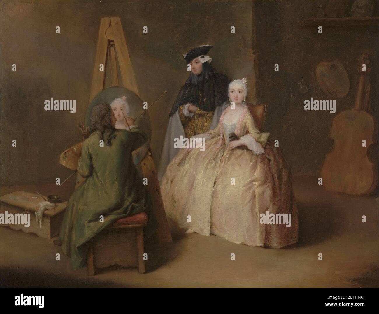 Pietro Longhi (Italian - The Painter in His Studio Stock Photo - Alamy