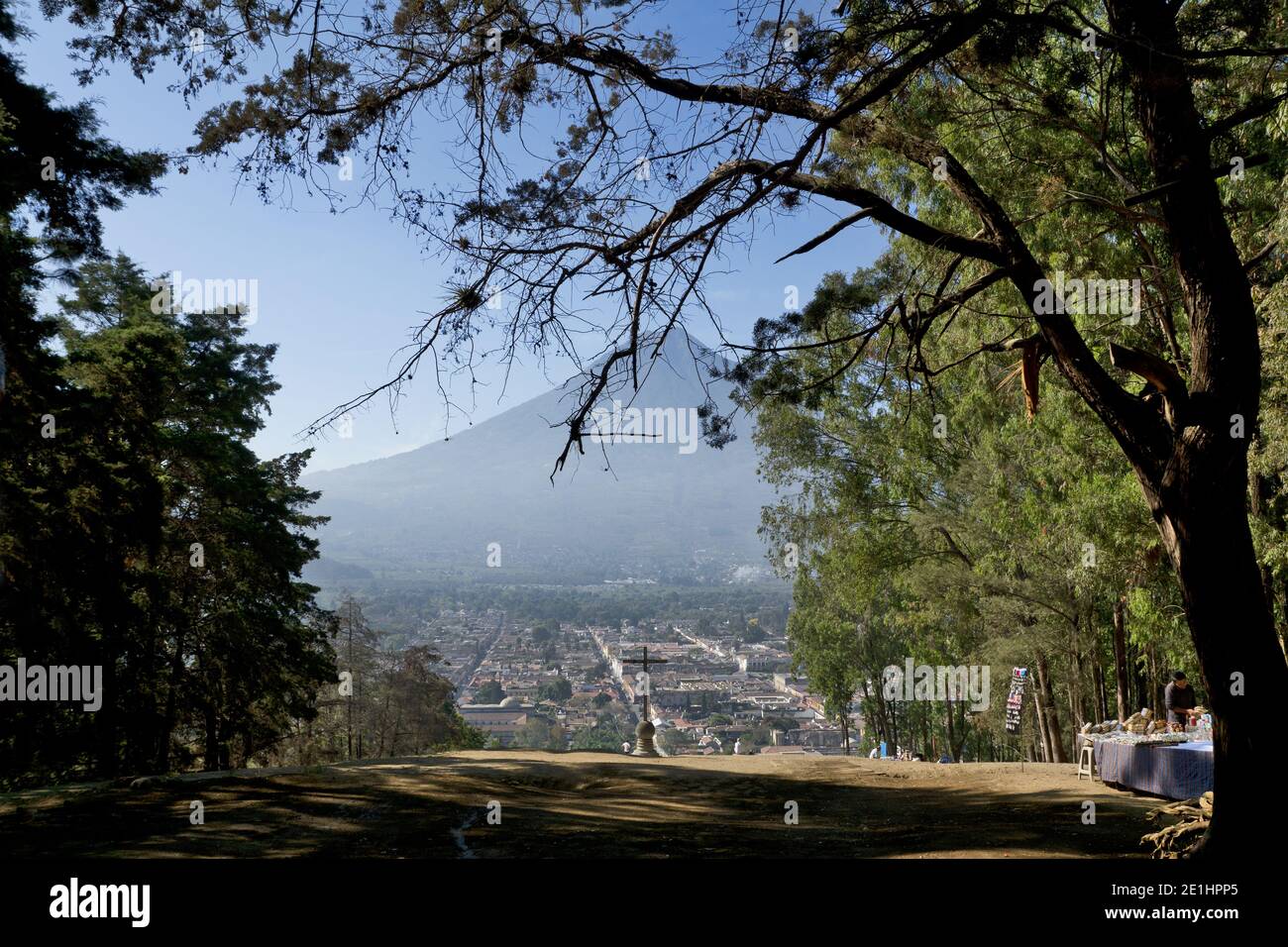 Antigua and volcano Agua, Guatemala, Central America. View from Cerro ...