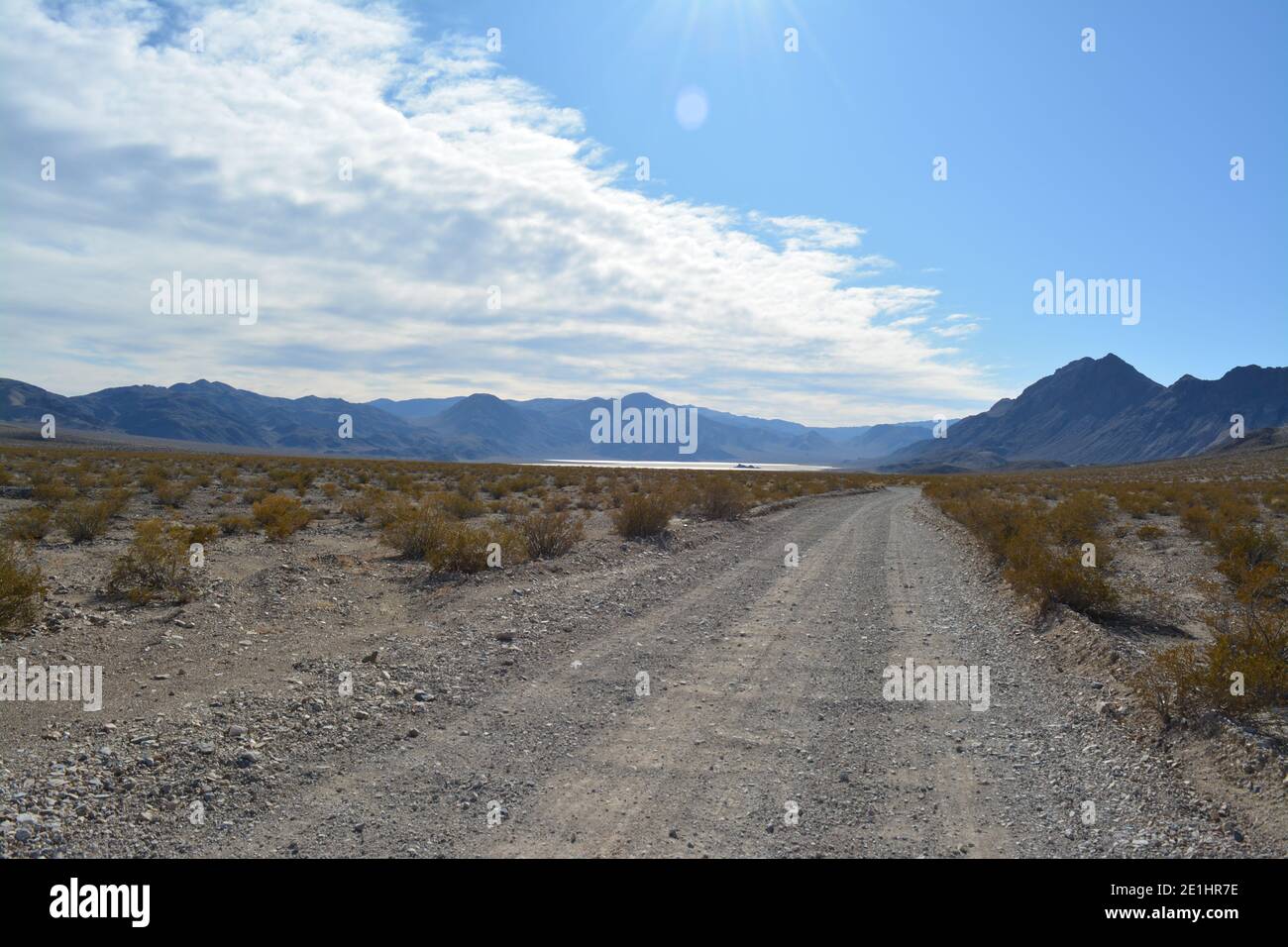 road trip over loose gravel on Racetrack road to the Race Track Playa ...