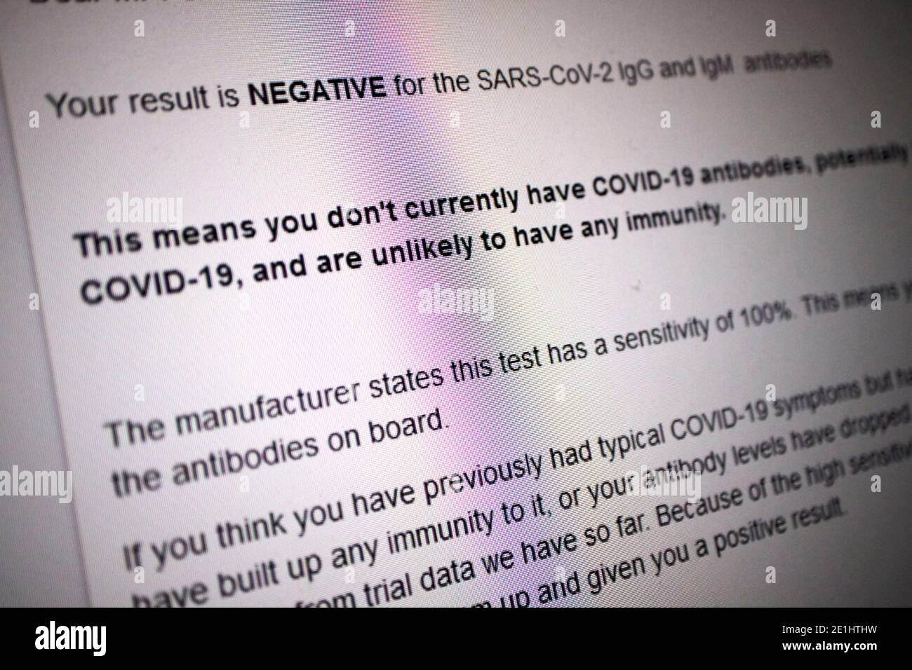 Negative test results hi-res stock photography and images - Alamy
