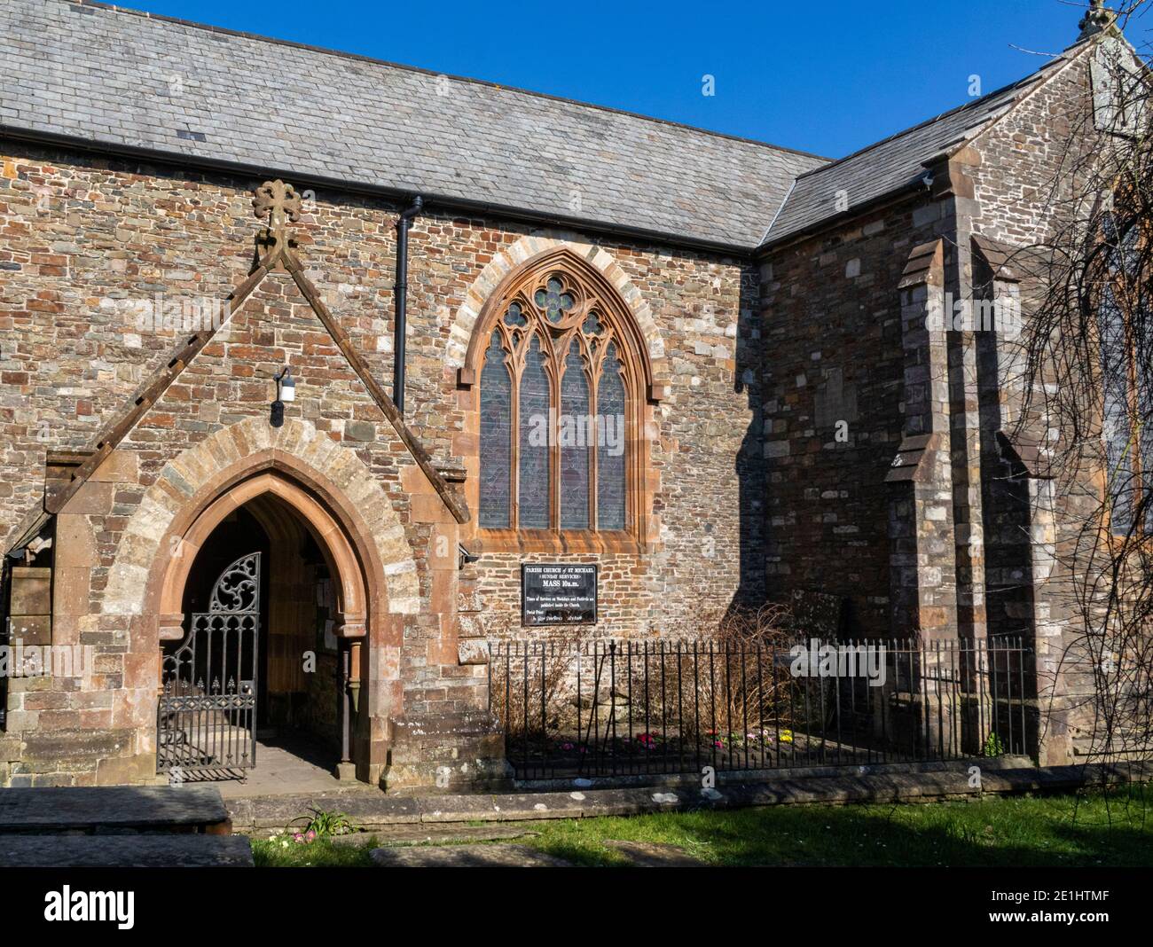 Colourful Detail Looking from the Graveyard to the Entrance of Historic ...