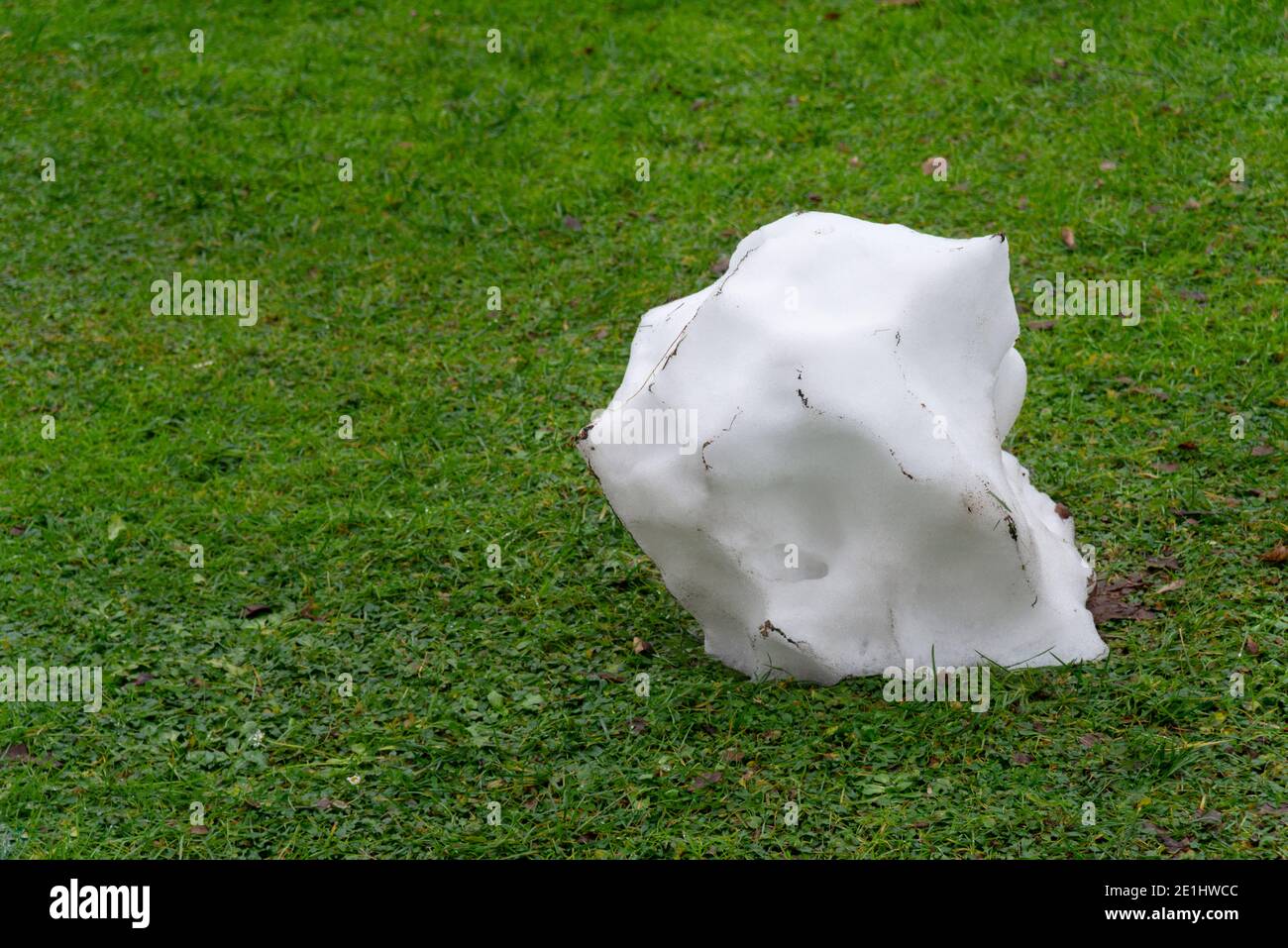 Patch of Snow with Grass Stock Photo - Alamy
