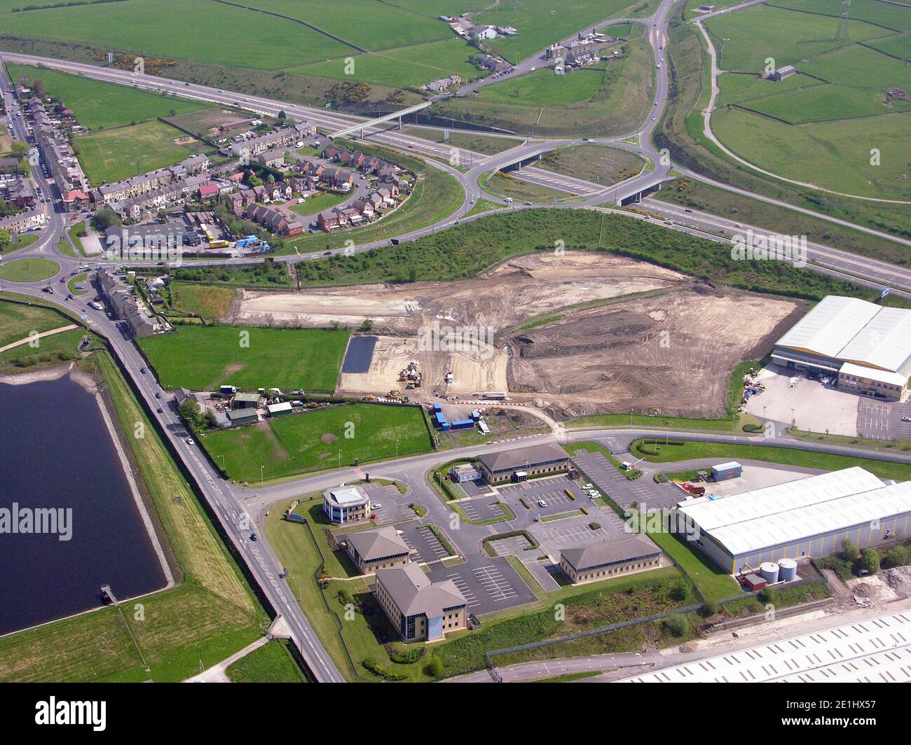 aerial view of development land at Premier Way, part of Walker ...