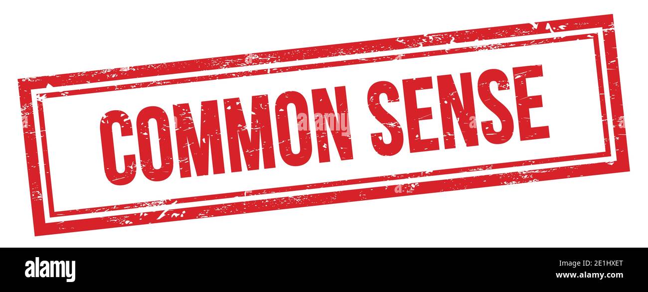 COMMON SENSE text on red grungy vintage rectangle stamp Stock Photo - Alamy