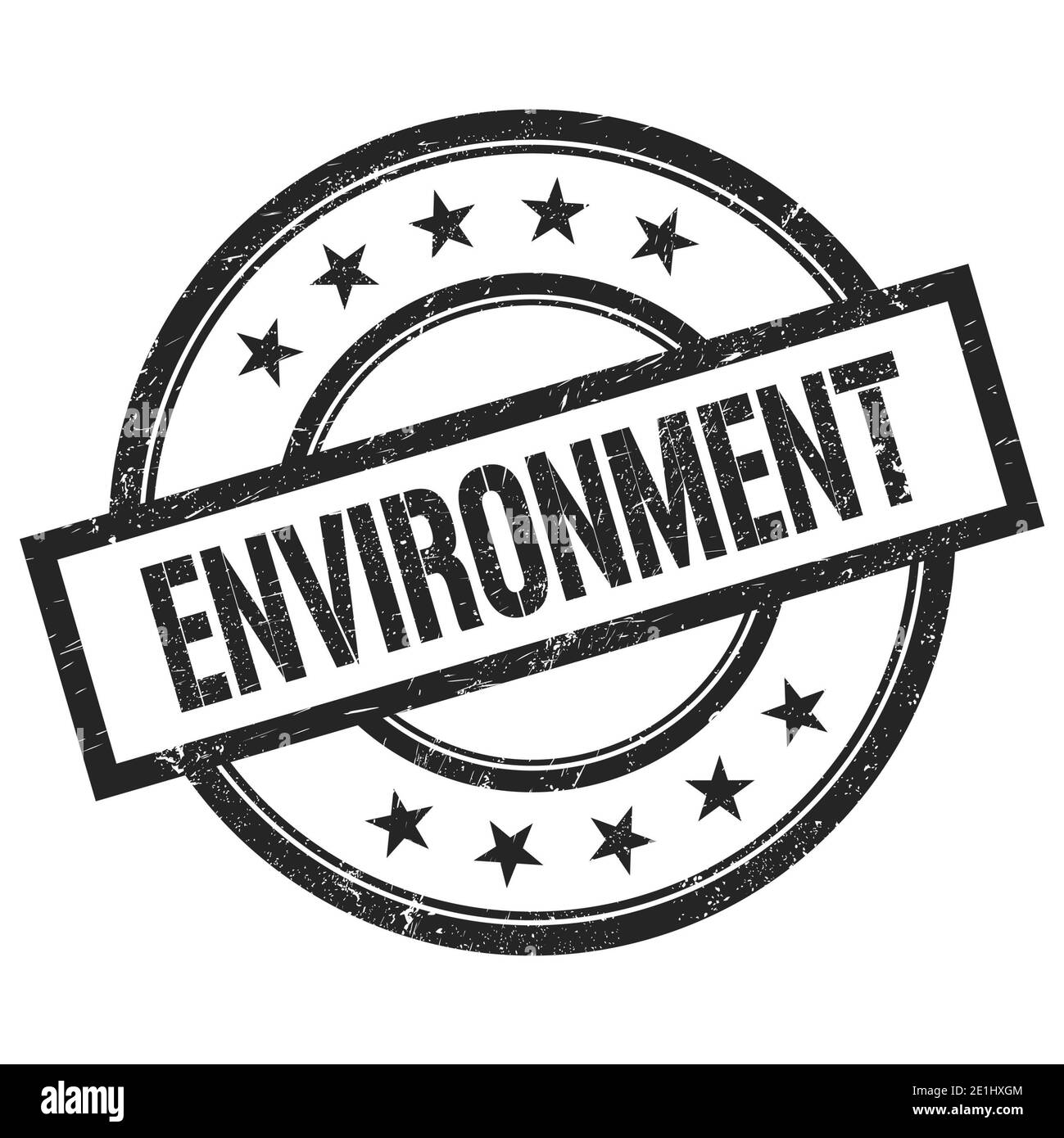 ENVIRONMENT text written on black round vintage rubber stamp Stock ...