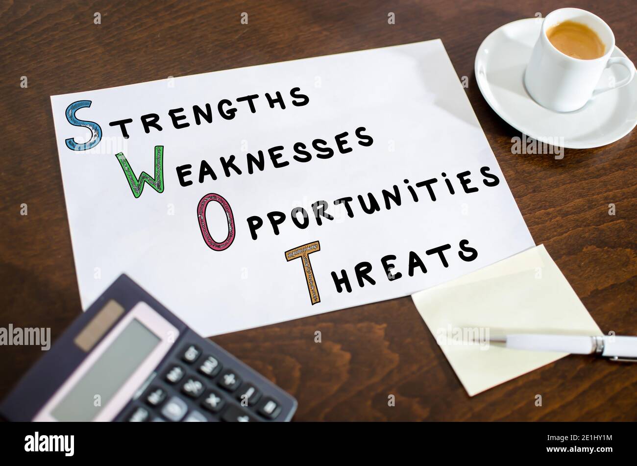Swot concept on a paper placed on a desk Stock Photo - Alamy