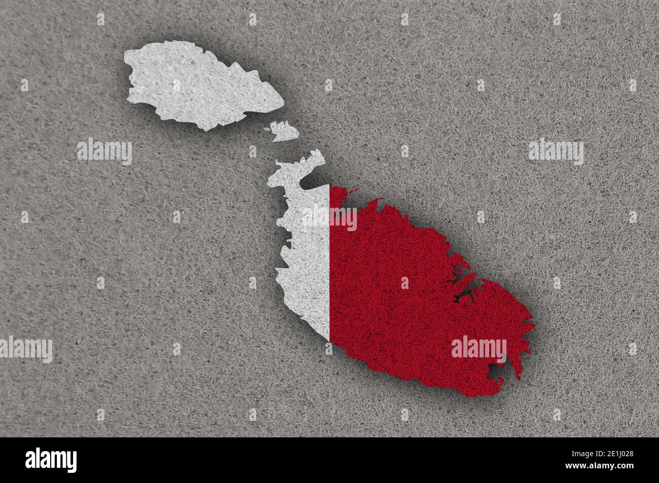 Map and flag of Malta on felt Stock Photo - Alamy