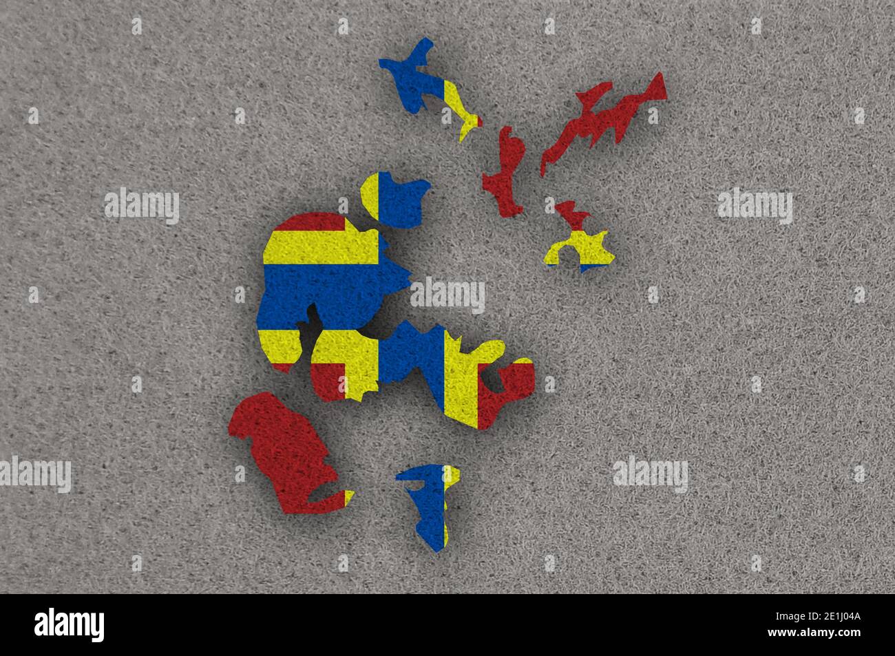 Map and flag of Orkney on felt Stock Photo - Alamy
