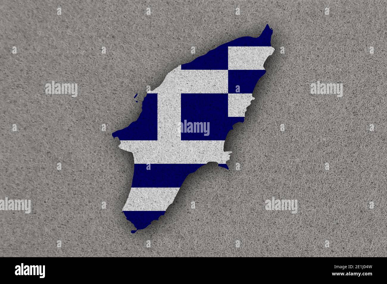Map and flag of Rhodes on felt Stock Photo - Alamy