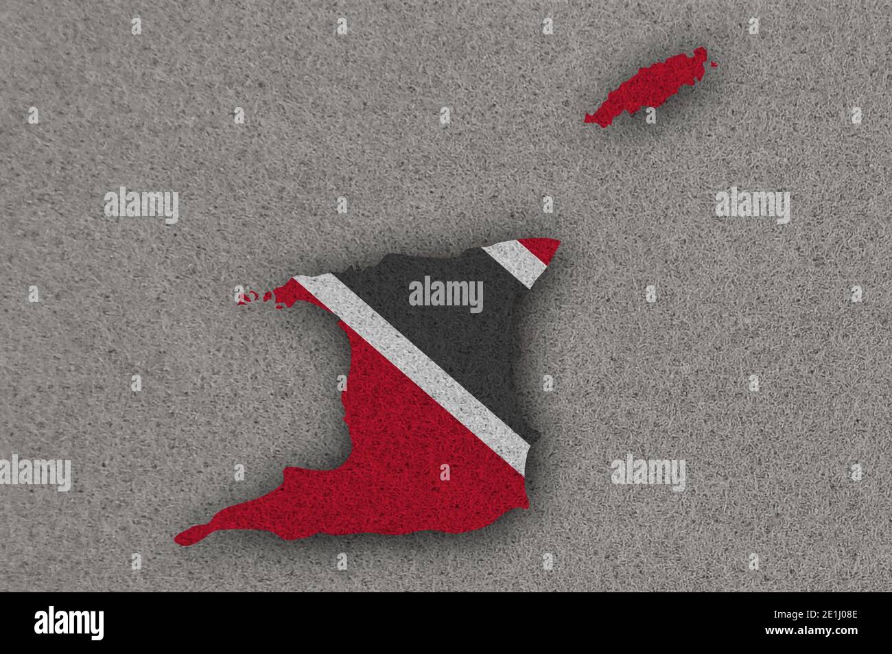 Map and flag of Trinidad and Tobago on felt Stock Photo - Alamy