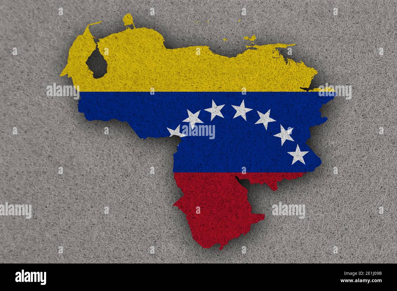Map and flag of Venezuela on felt Stock Photo - Alamy