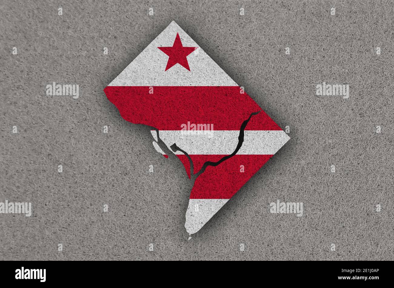 Map and flag of Washington DC on felt Stock Photo - Alamy