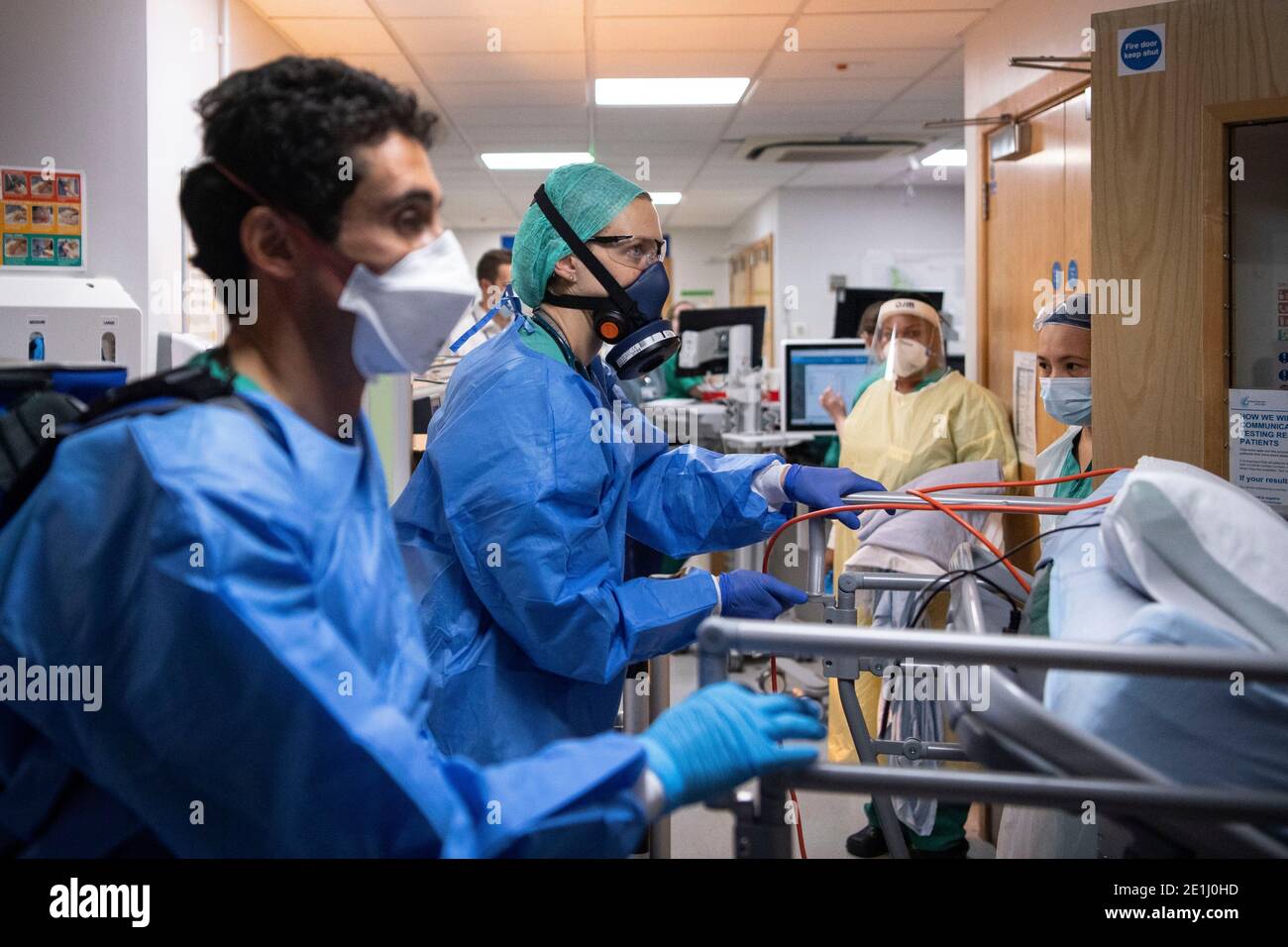 Medical staff transfer a patient from the Acute Dependency Unit to the ...