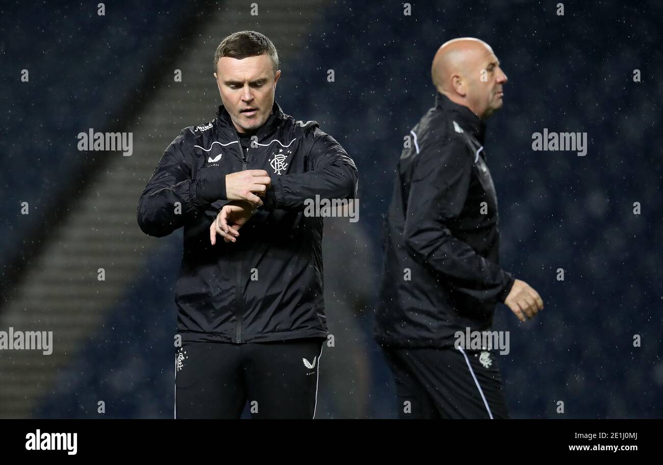 Rangers technical coach Tom Culshaw (left) and assistant manager Gary ...