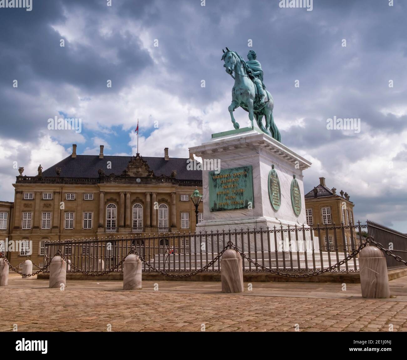 Statue of Frederick V by Jacques Francois Joseph Saly, Amalienborg ...