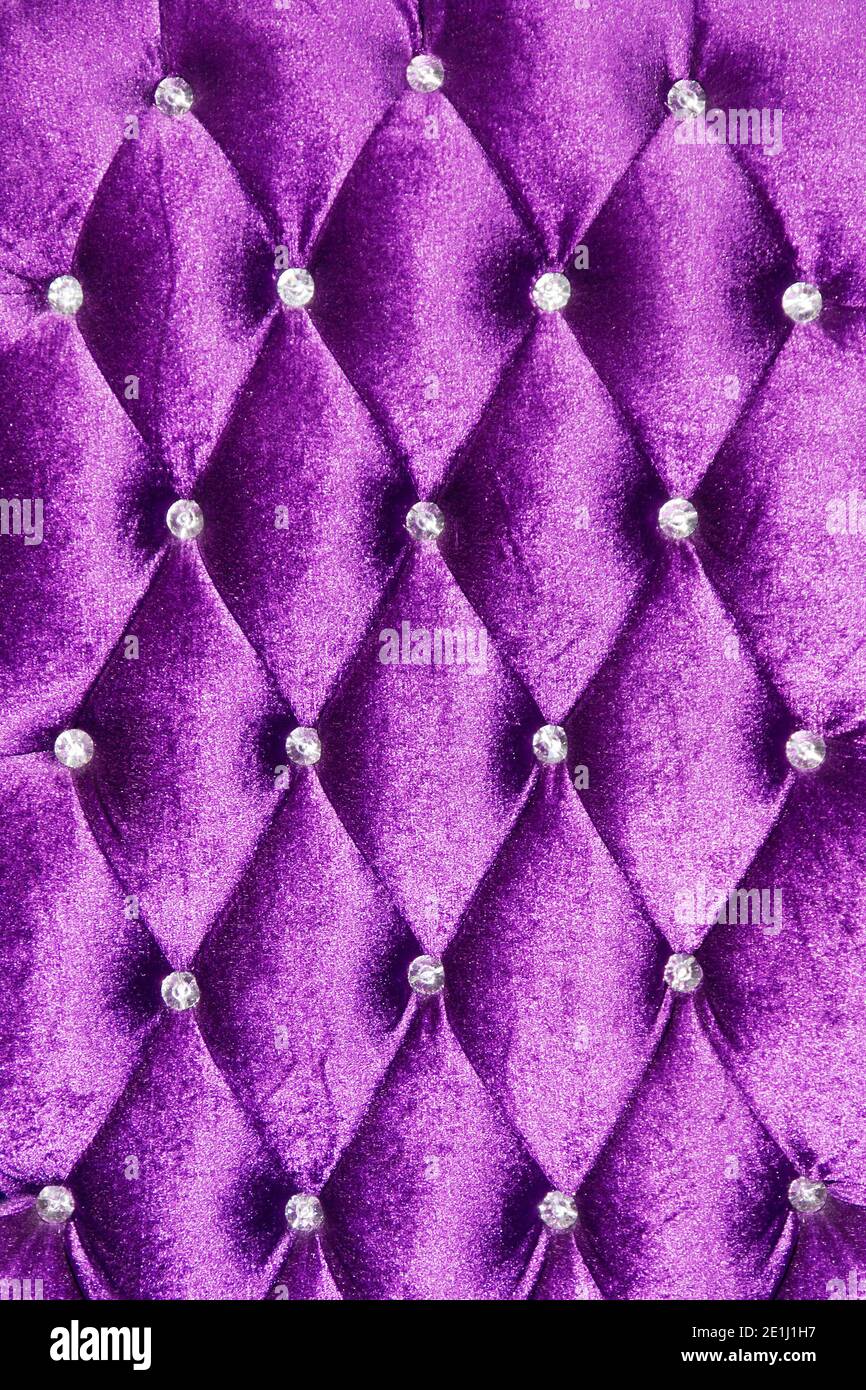 Purple Flannel Fabric with Crystal Pins of a Sofa Texture Stock Photo ...