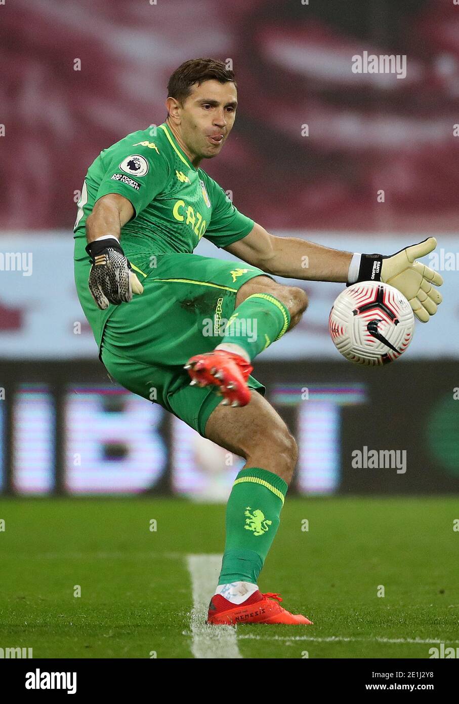 Aston Villa goalkeeper Emiliano Martinez during the Premier League ...
