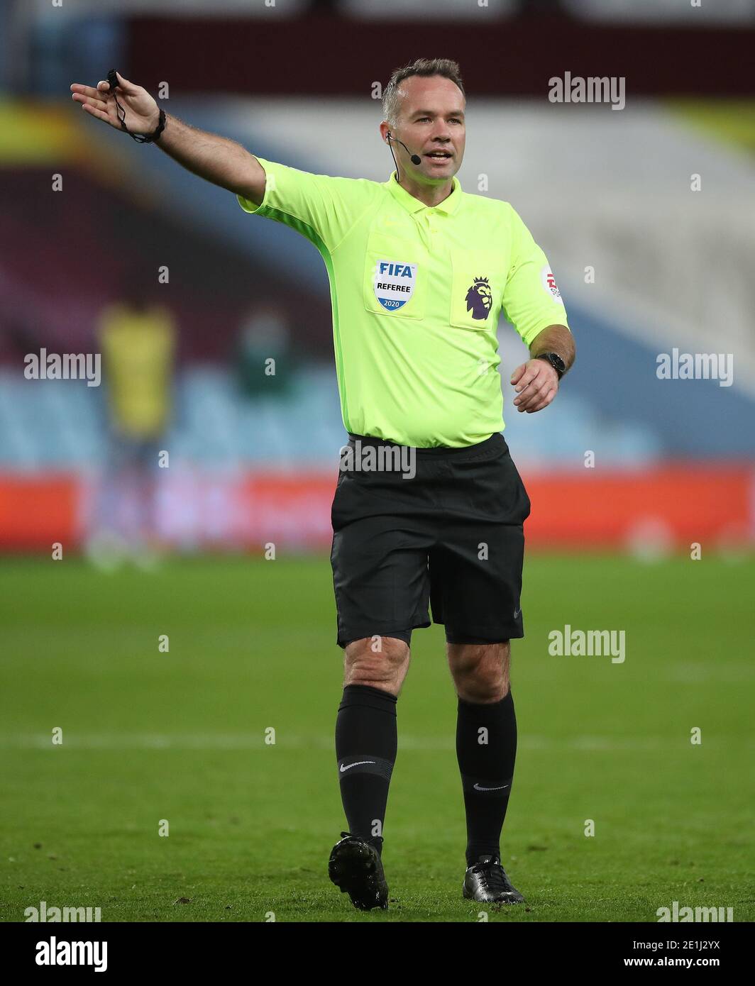 Referee Paul Tierney during the Premier League match at Villa Park ...
