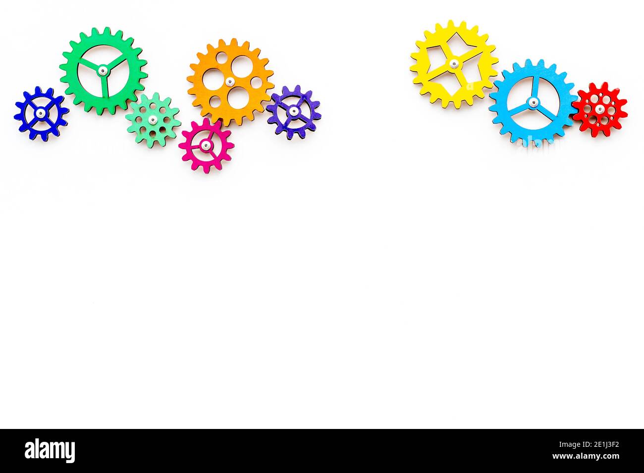 Business process and teamwork concept - working gears on office table, top view Stock Photo - Alamy