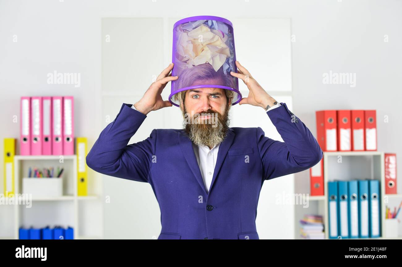 Reuse paper in office. Ecology concept. Eco problem. Thinking about ...