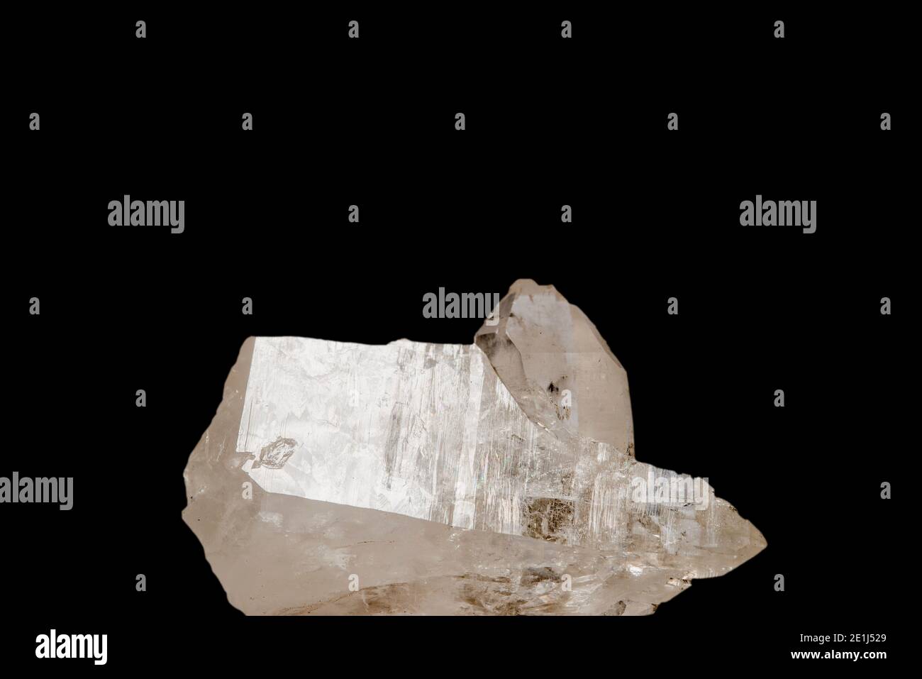 rock crystal, gemstone cut out on a black background Stock Photo - Alamy
