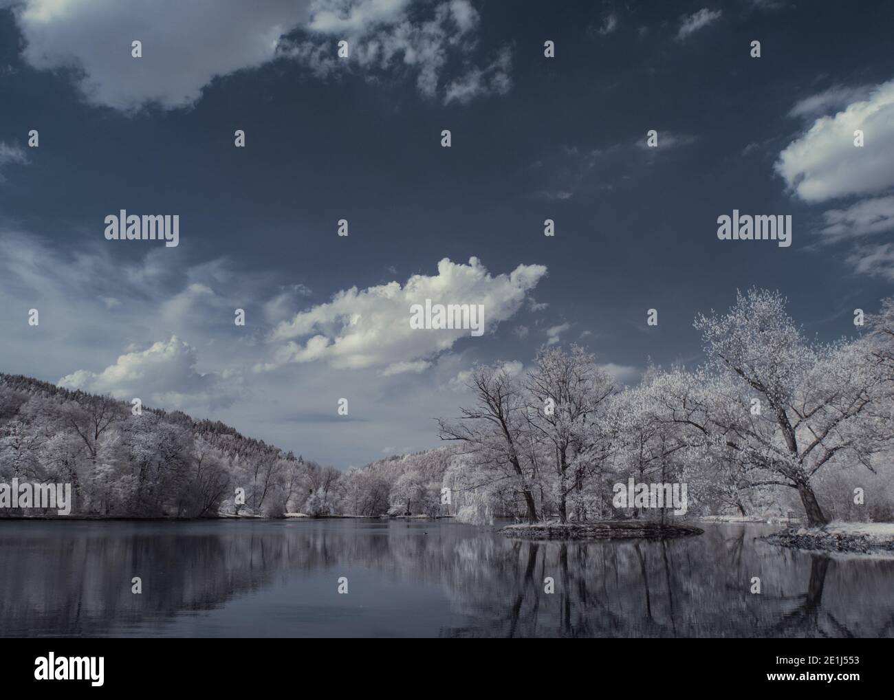 infrared photography - ir photo of landscape with tree under sky with ...