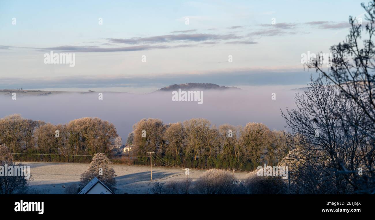 Looking down from a hill onto fog hi-res stock photography and images ...