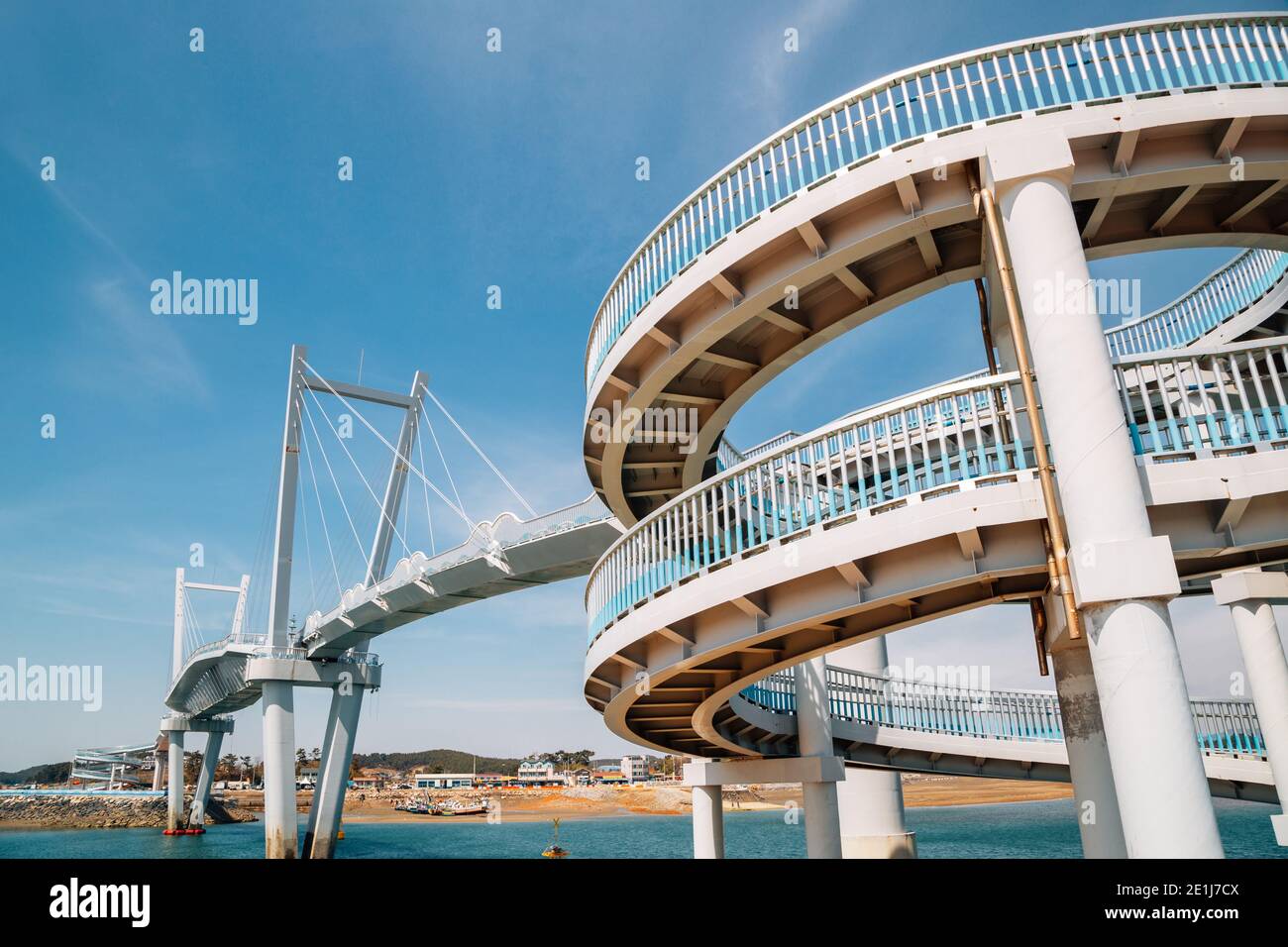 kkotge(Blue crab) bridge at BaeksaJang port in Anmyeondo Island, Taean ...