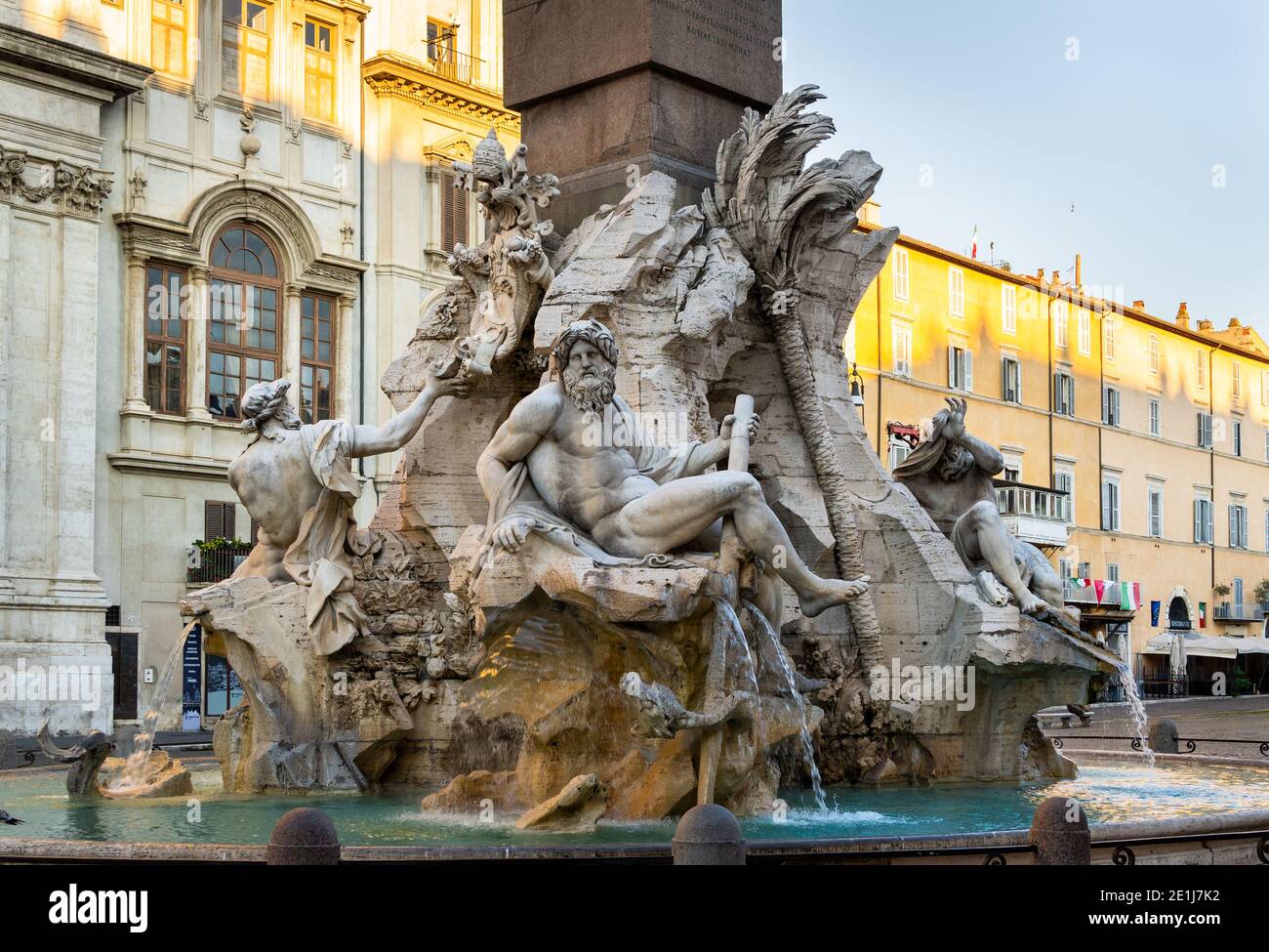 Rome, fountain of the four rivers by Gian Lorenzo Bernini in Piazza ...