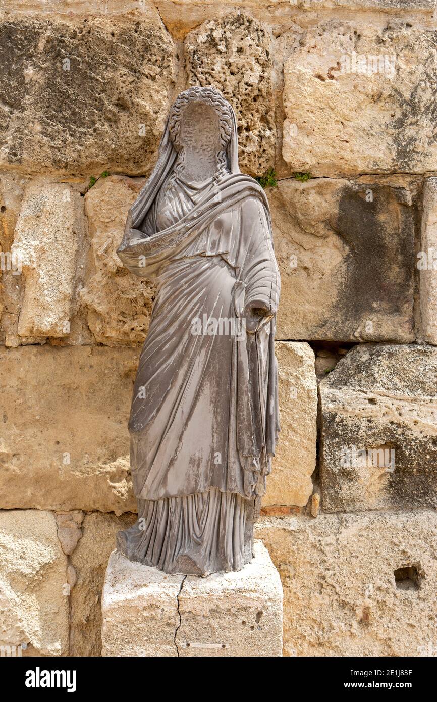 A faceless defiled statue in Cyprus Stock Photo - Alamy