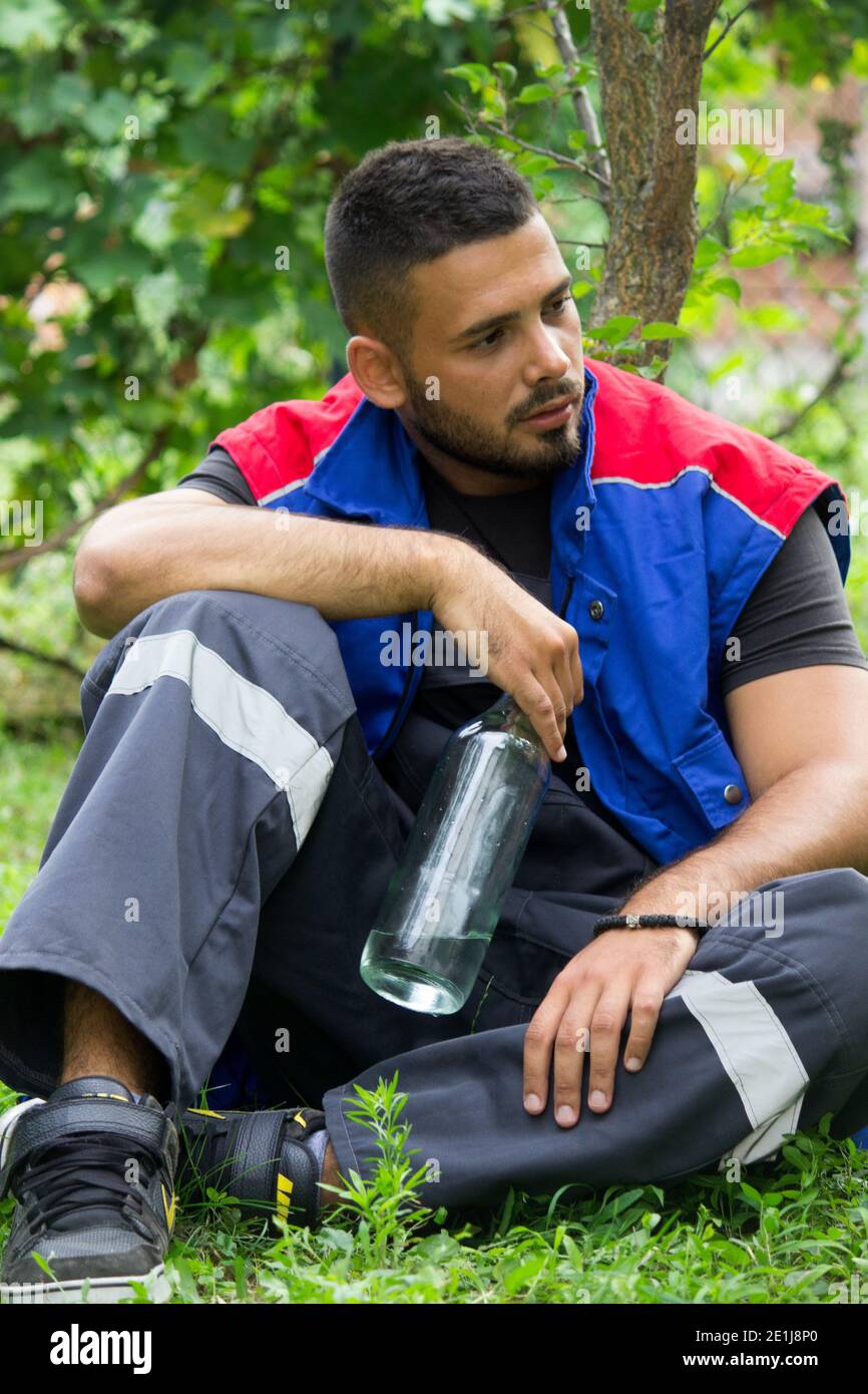 drunk young man Stock Photo - Alamy